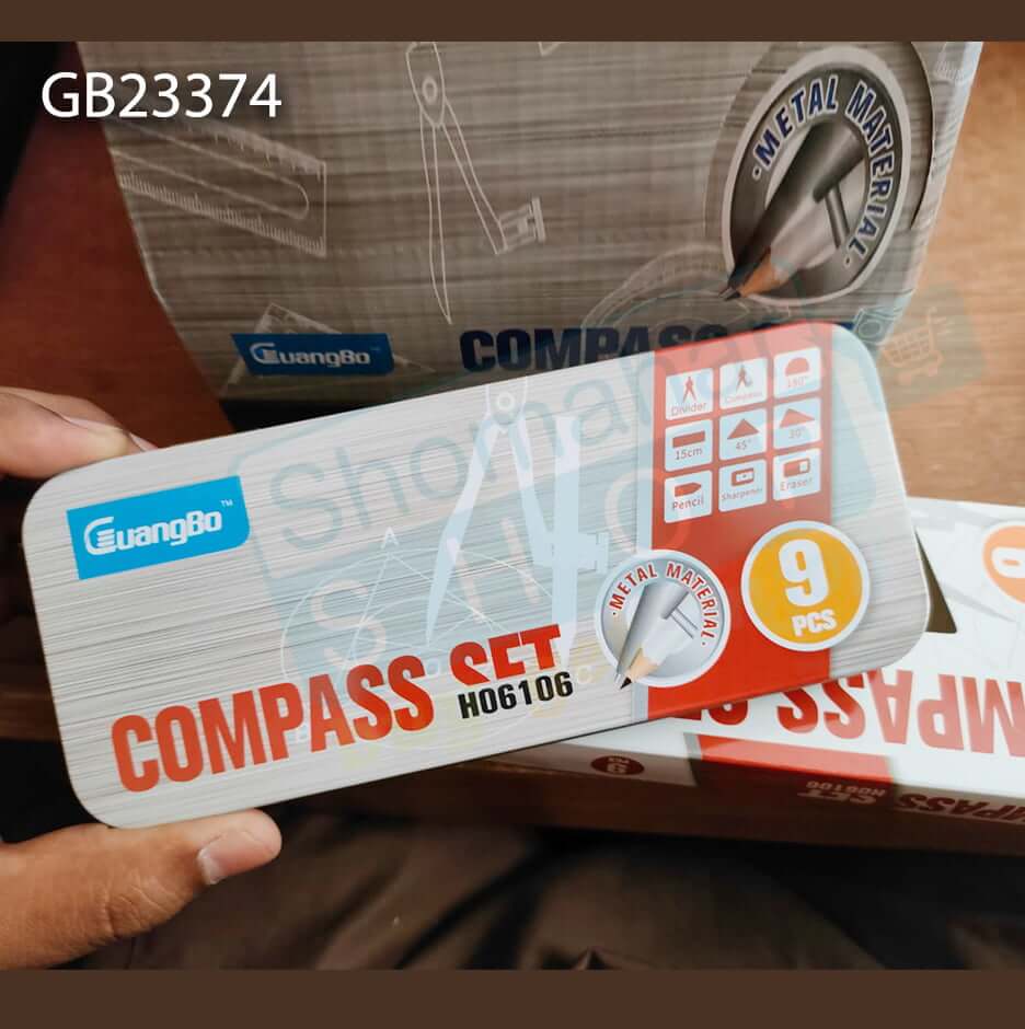 Guangbo (9 items) Geometry Box | ৯ পিসের জ্যামিতি বক্স – Shomahar Shop